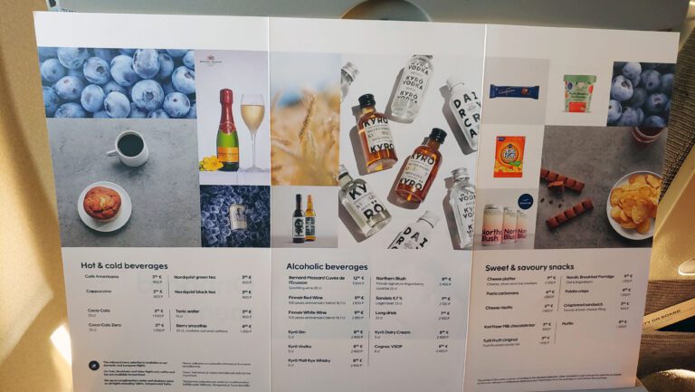 Finnair European Flights Menu 2025